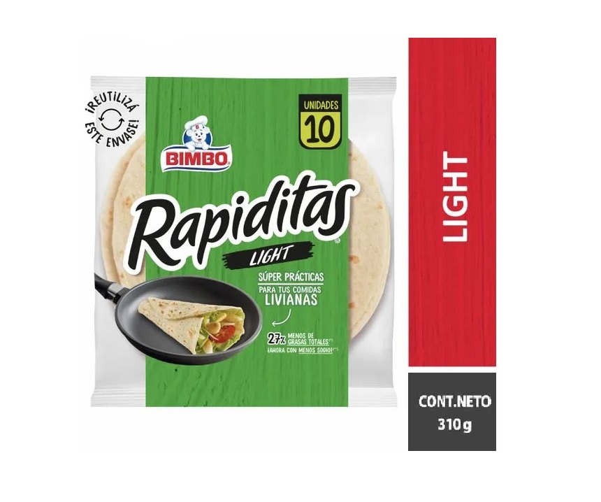 Almacenes Mediato - Rapiditas Bimbo light 310gr
